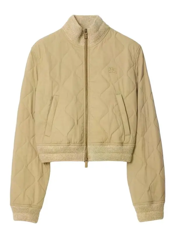 Burberry Quilted Embroidered Bomber Jacket - Neutrals