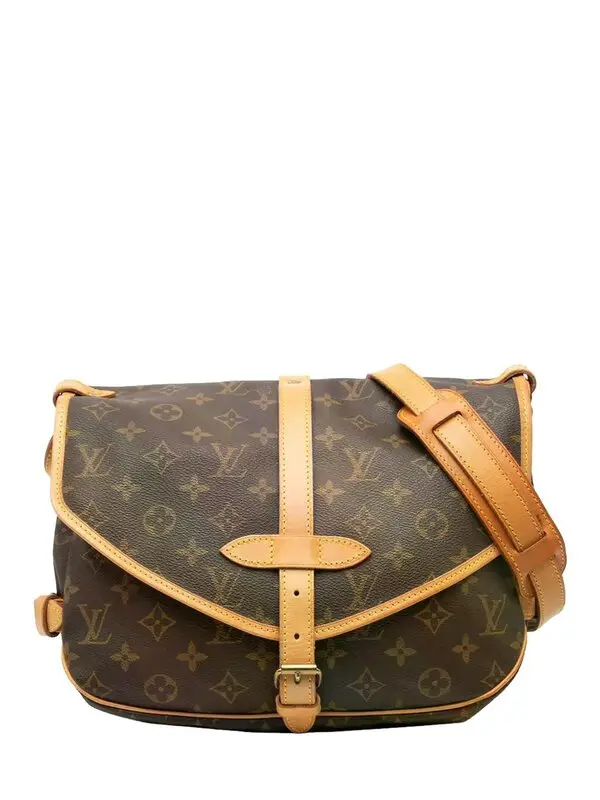 LOUIS VUITTON 1992 Monogram Saumur 30 Crossbody Bag - Brown