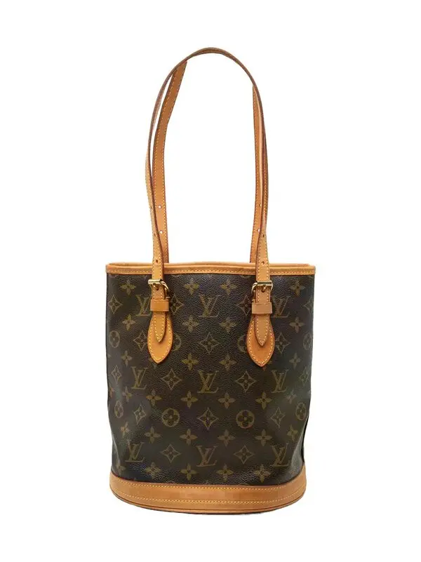 LOUIS VUITTON 2001 Monogram Petit Bucket Bag - Brown