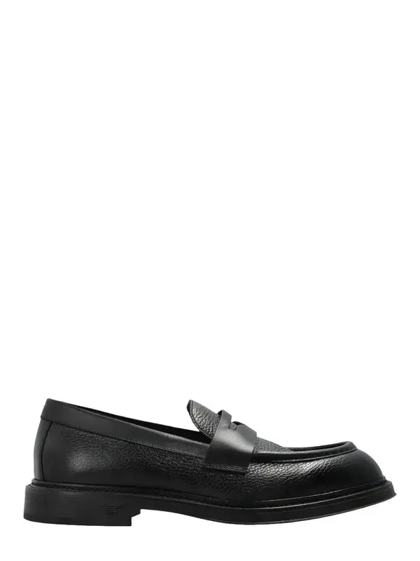 Emporio Armani Leather Loafers - Black
