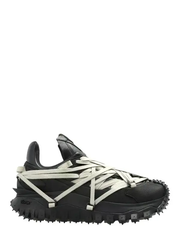 MONCLER + RICK OWENS Laced Studded Sneakers - Black