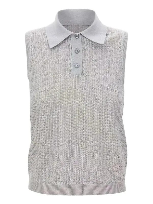 Eleventy Knitted Button Top - Grey