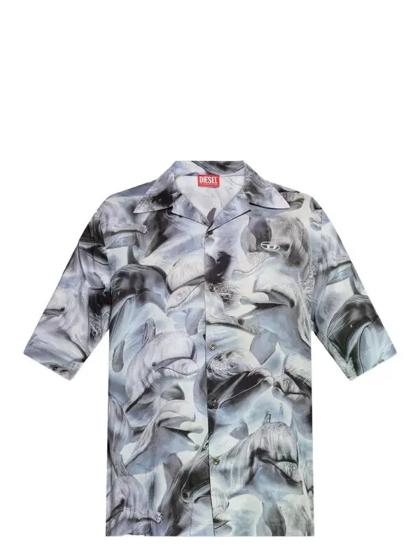 DIESEL S-brack Dolphin-print Shirt - Grey