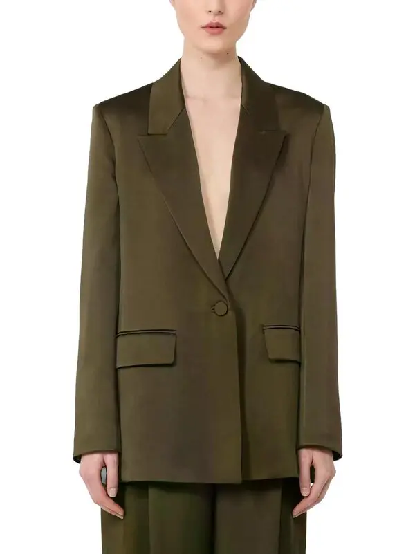 Max Mara Envers Satin Blazer - Green