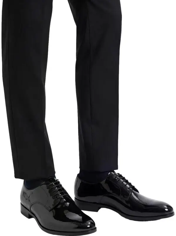 DOUCAL'S Patent-leather Derby Shoes - Black