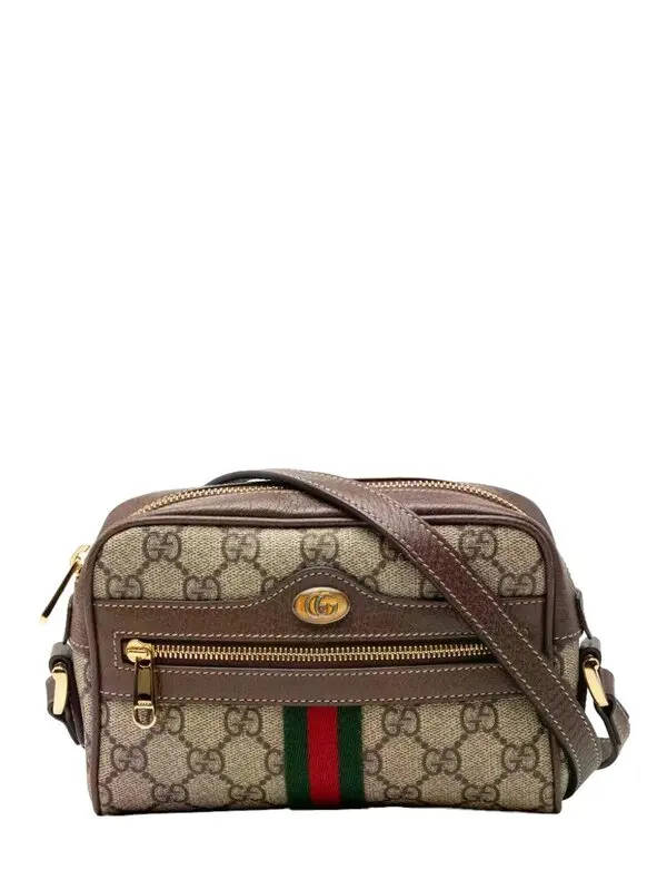 Gucci Mini Gg Supreme Ophidia Crossbody Bag - Brown