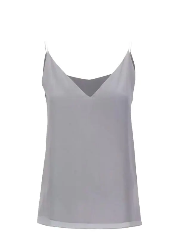 Eleventy Slim Strap V-neck Top - Grey
