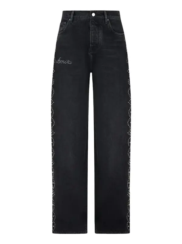 Amiri Embellished Five-pocket Jeans - Black