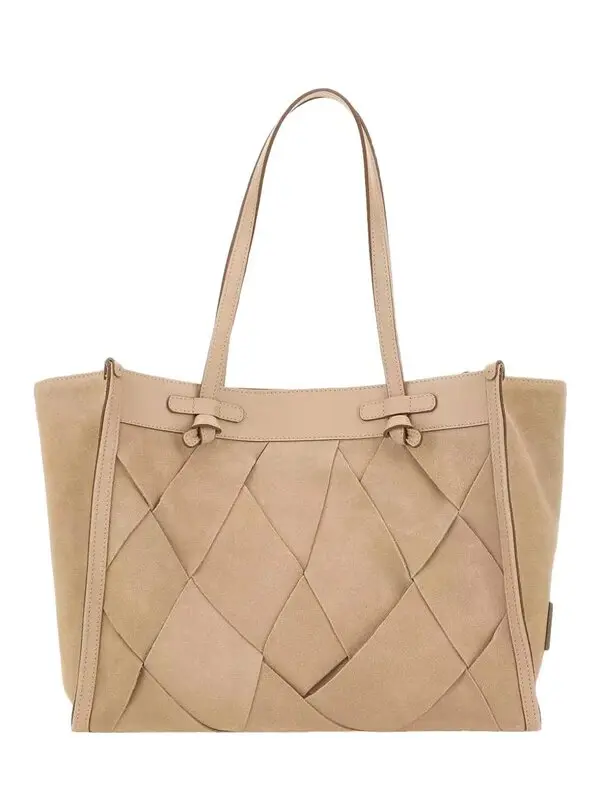 GIANNI CHIARINI Marcella Logo-patch Shoulder Bag - Neutrals