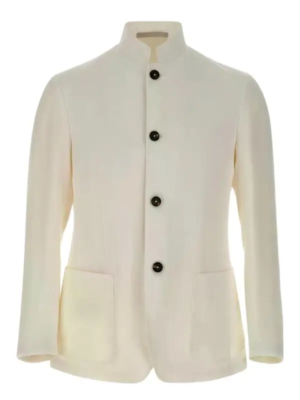 Eleventy Long-sleeve Button Blazer - White