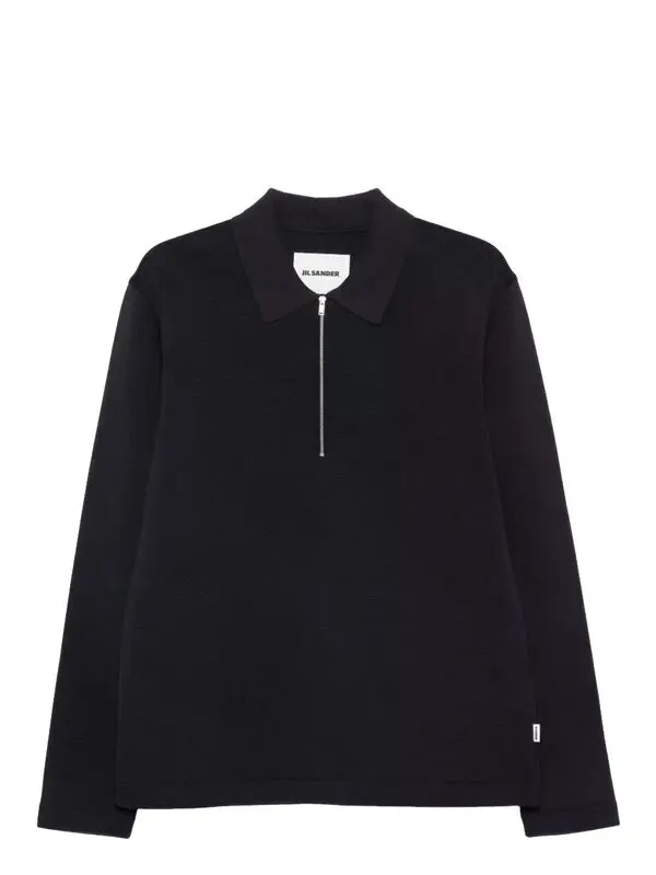 JIL SANDER Half-zip Long Sleeve Polo Shirt - Blue