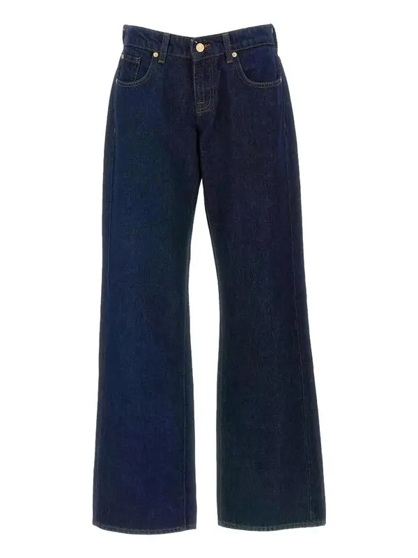 7 For All Mankind Low Straight Five-pocket Jeans - Blue