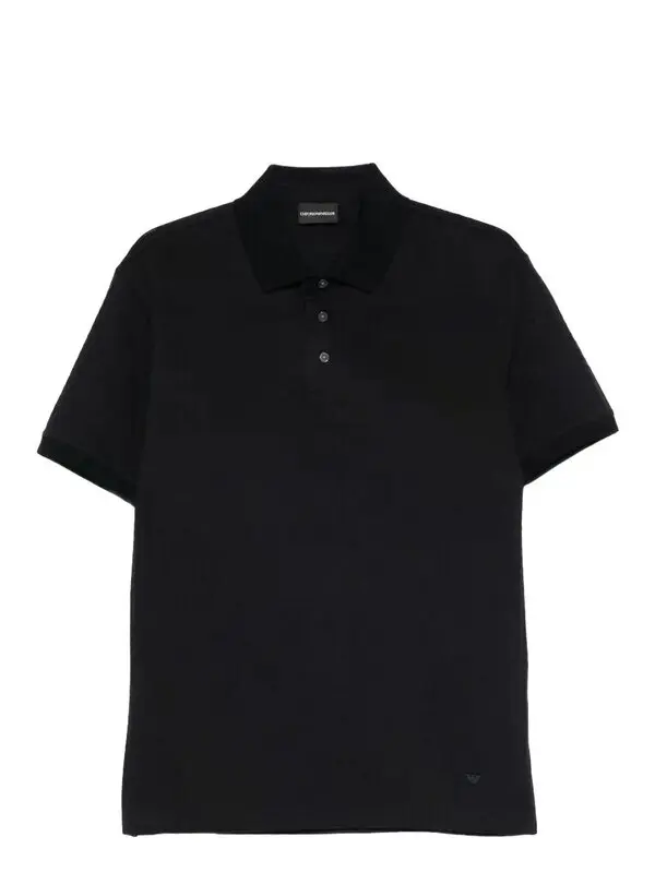 Emporio Armani Textured Polo Shirt - Blue