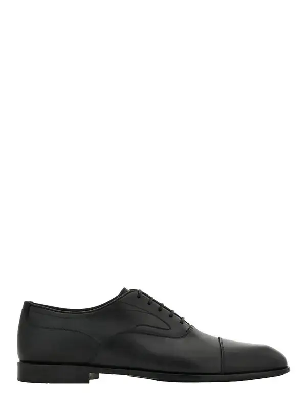 FERRAGAMO Cap-toe Lace-up Oxford Shoes - Black