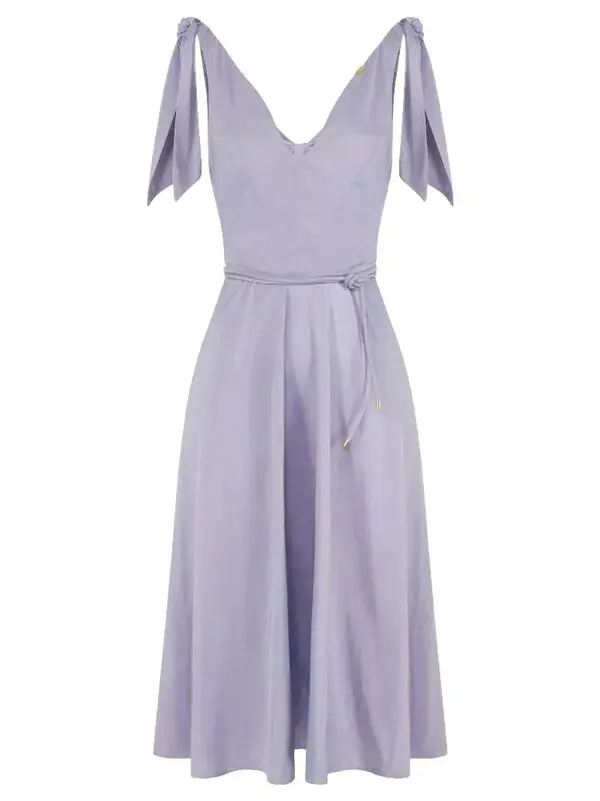 Elisabetta Franchi V-neck Midi Dress - Purple