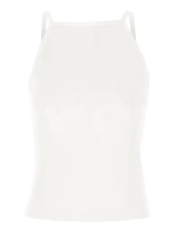 COURREGES Logo-embroidered Tank Top - White