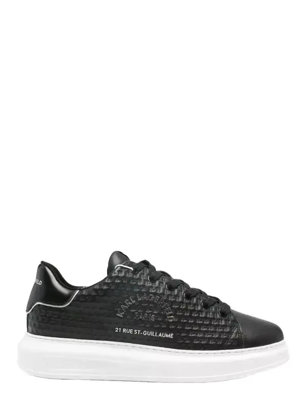 Karl Lagerfeld Kpri Microgram-pattern Sneakers - Black