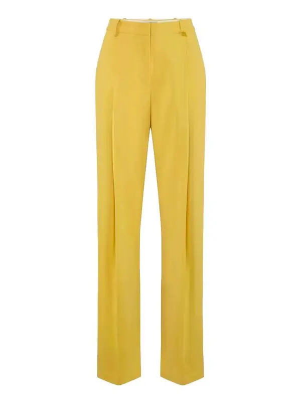 Elisabetta Franchi Logo Charm Pleated Trousers - Yellow