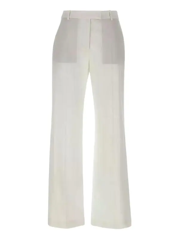 Eleventy Pleated Straight Leg Trousers - White