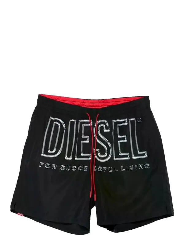 DIESEL Logo-print Swim Shorts - Black