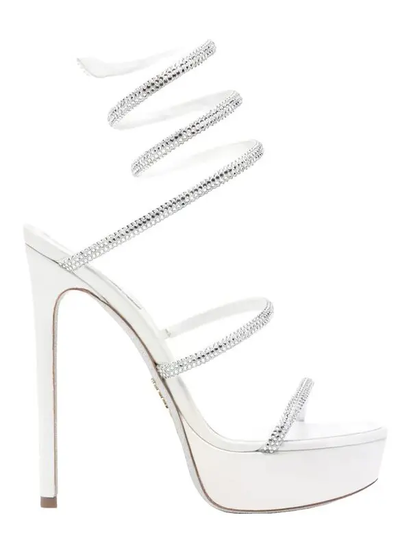 Rene Caovilla Cleo Stiletto Sandals - White