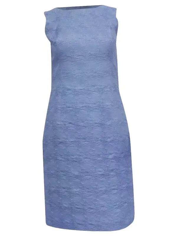 Oscar De La Renta Textured Sleeveless Midi Dress - Blue
