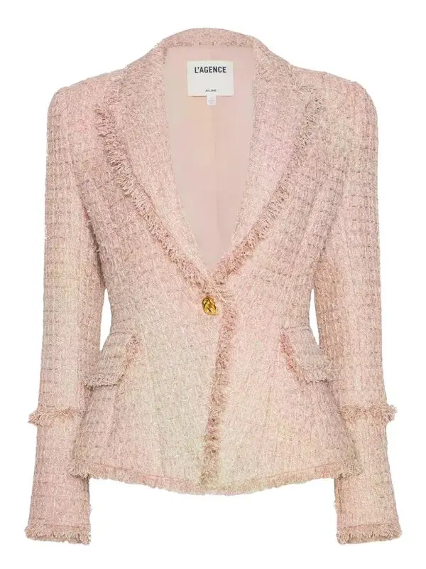 L'Agence Kaisley Frayed Blazer - Pink