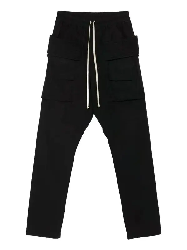 Rick Owens Drawstring Cotton Trousers - Black