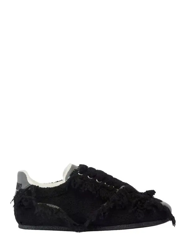 Moschino Frayed-edge Sneakers - Black