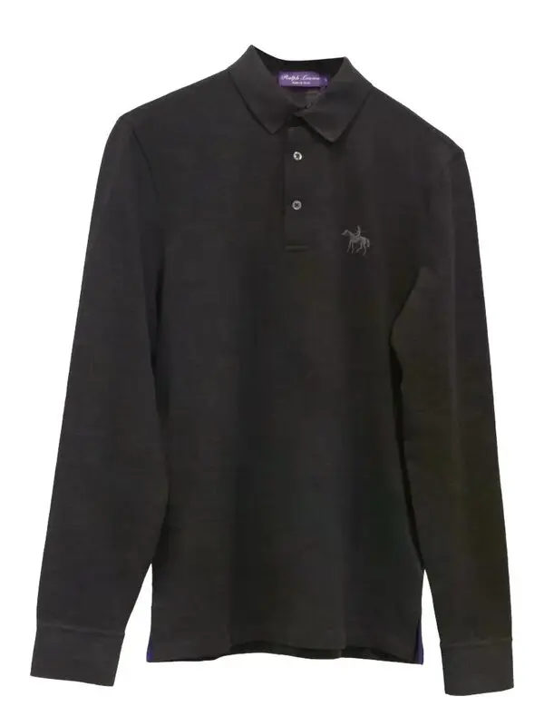 Ralph Lauren Logo-embroidered Long-sleeve Polo Shirt - Grey