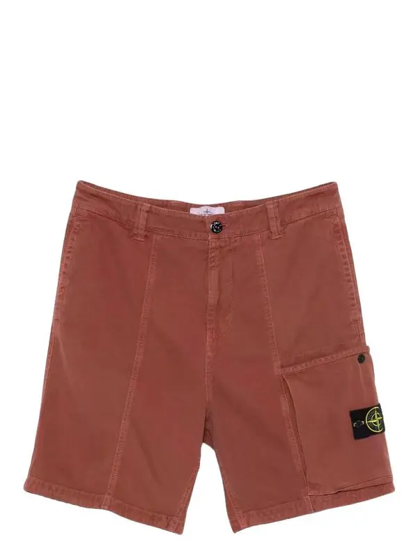 Stone Island Logo-patch Cargo Shorts - Red