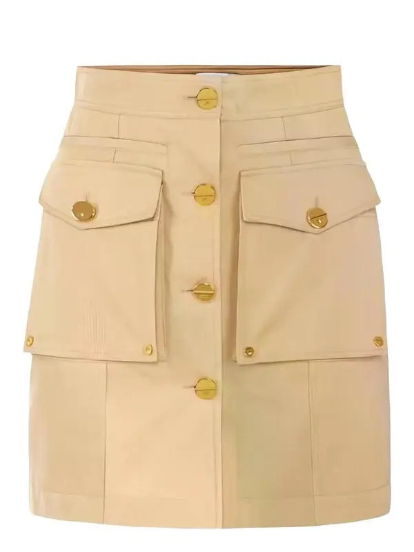Elisabetta Franchi Button Pocket Mini Skirt - Neutrals