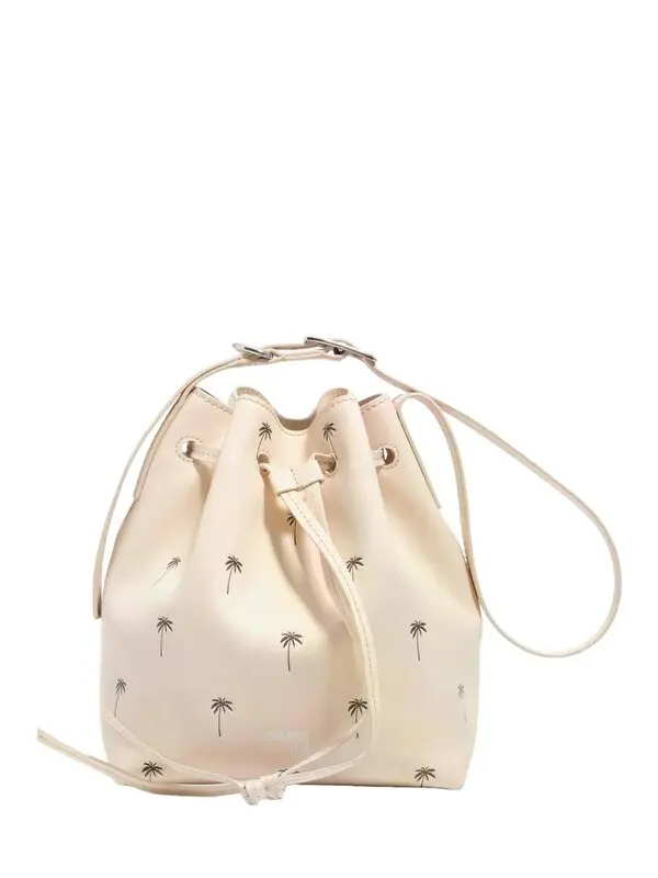 Bimba Y Lola Palm-tree Print Bucket Bag - Neutrals