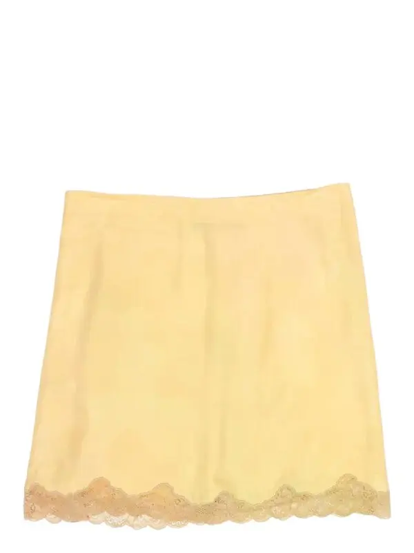 Bimba Y Lola Lace-trim Mini Skirt - Yellow