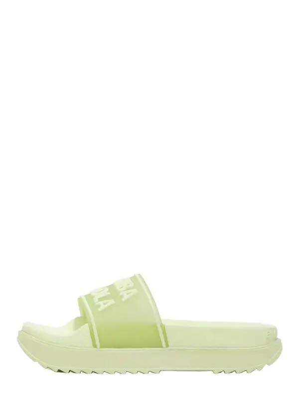 Bimba Y Lola Logo Embossed Flatform Slides - Green