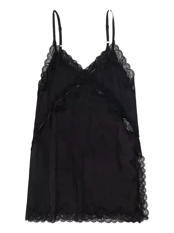 Bimba Y Lola Lace-trimmed Top - Black