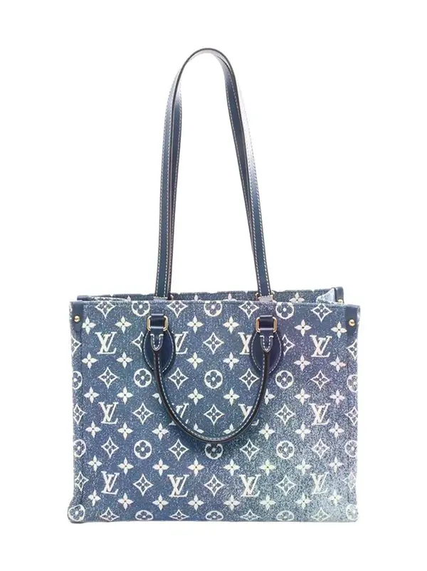 LOUIS VUITTON 2021-2026 Monogram Denim Onthego Mm Satchel - Blue