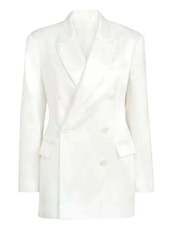Brunello Cucinelli Satin Monili Blazer - White