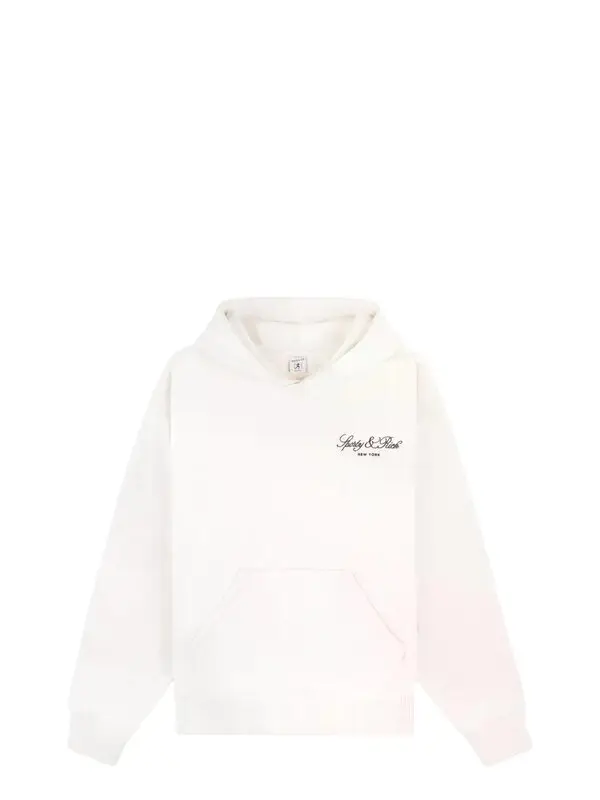 SPORTY & RICH Vendome Script Pouch Hoodie - Neutrals