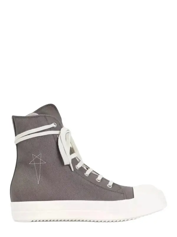 Rick Owens Pentagram Embroidered Ramones Sneakers - Grey