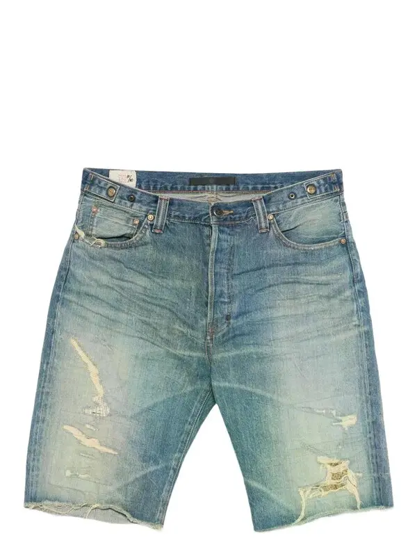 Mastercraft Union Distressed Denim Shorts - Blue