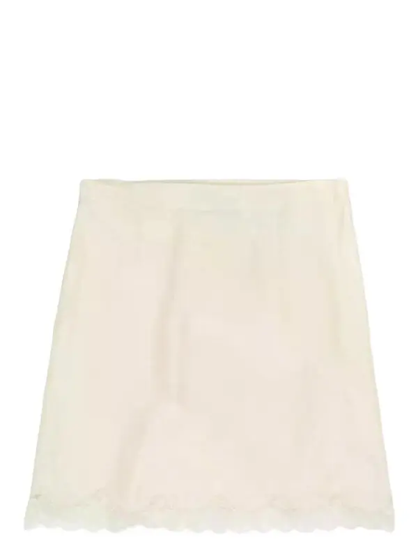 Bimba Y Lola Lace-hem Mini Skirt - Neutrals