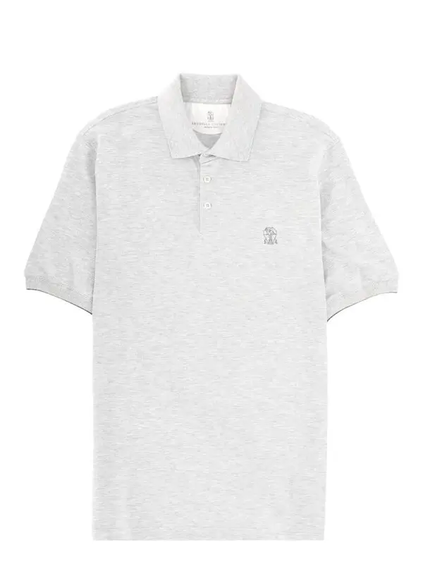 Brunello Cucinelli Logo-embroidered Polo Shirt - Grey