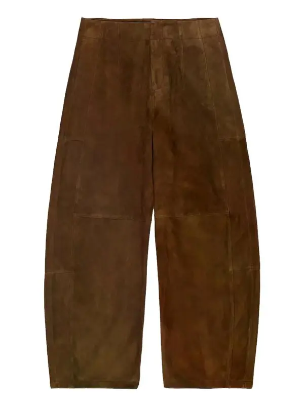 Bimba Y Lola Suede Wide Leg Pants - Brown