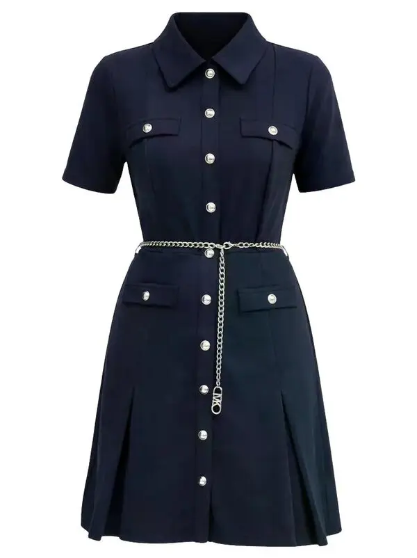 Michael Kors Chain-belt Shirt Dress - Blue