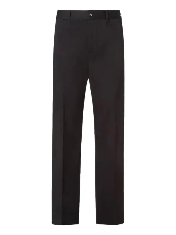 Fendi Logo-patch Cigarette Trousers - Black