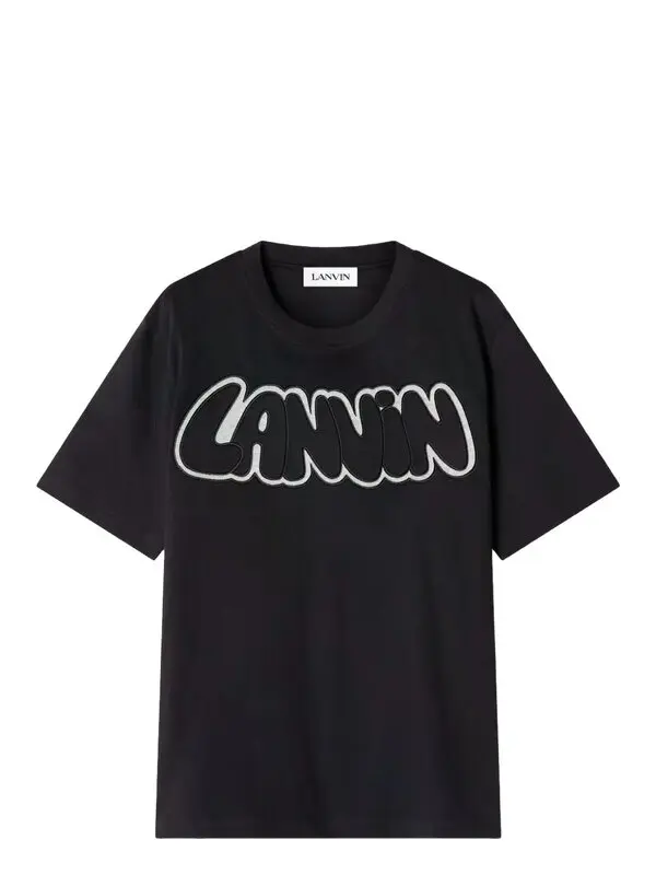 LANVIN Logo-appliqué T-shirt - Black