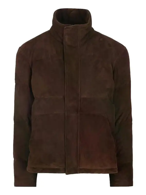 TOD'S Padded Suede Coat - Brown