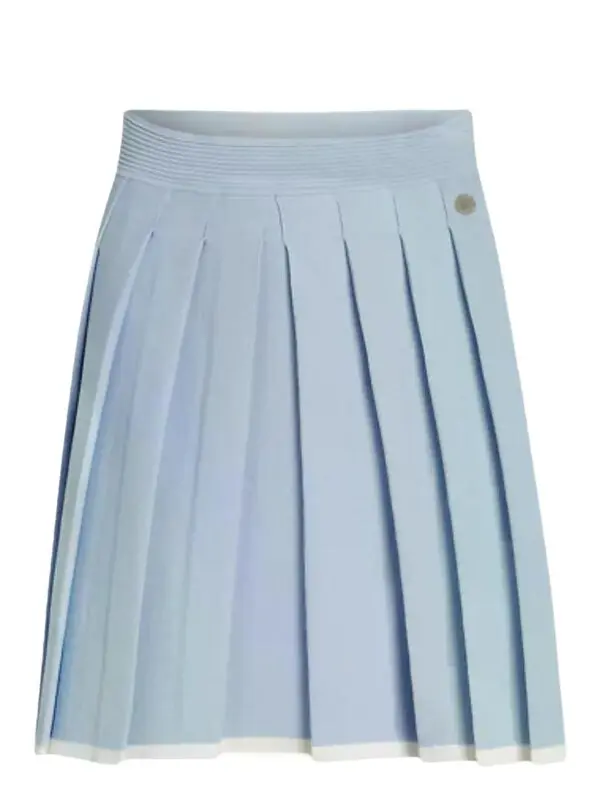 Karl Lagerfeld Contrast Trim Pleated Skirt - Blue