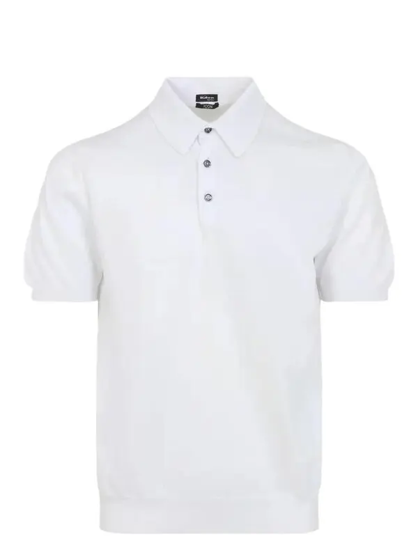 Kiton Button Short-sleeve Polo Shirt - White